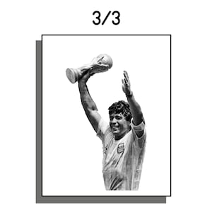 Printable Diego Maradona Black and White Posters, Set of 3 Prints - Etsy
