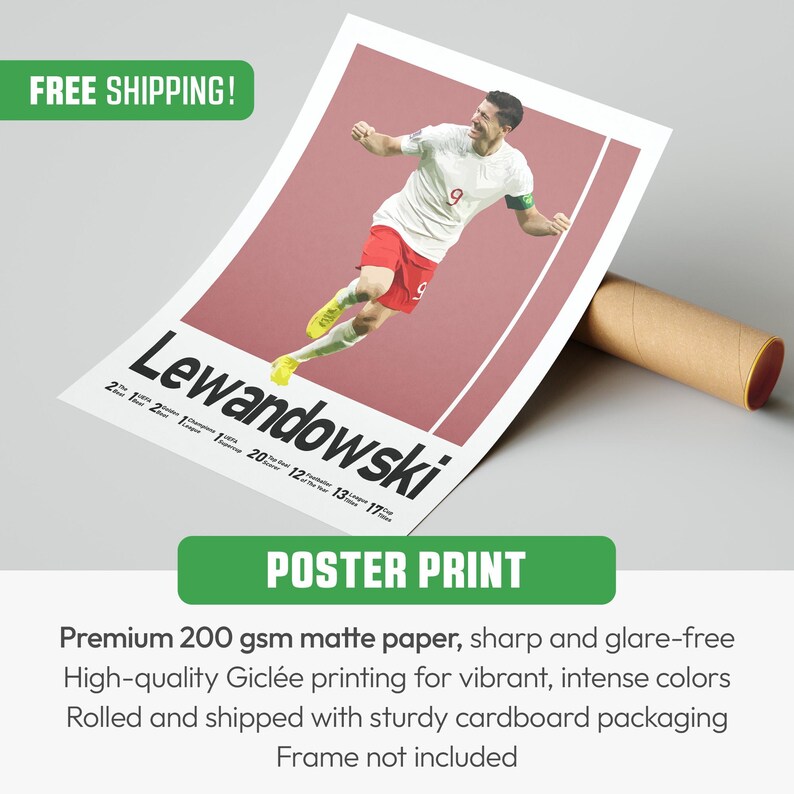 Robert Lewandowski Poster, Polish Legendary Soccer Player, Football ...