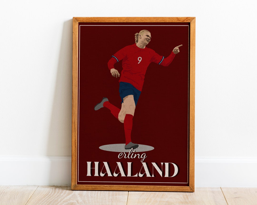 Erling Haaland Minimalist Printable Poster, Football Wall Decoration ...