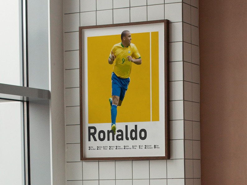 Ronaldinho and Ronaldo Nazario Poster Set, Brazilian Soccer Legends ...