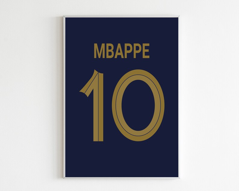 Printable Kylian Mbappe Jersey Wall Art 3 Size Included - Etsy