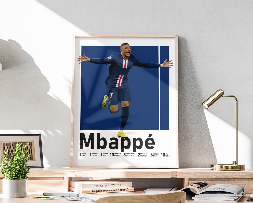 Printable Kylian Mbappe Poster, French Soccer Star, Boys Room Wall Art ...
