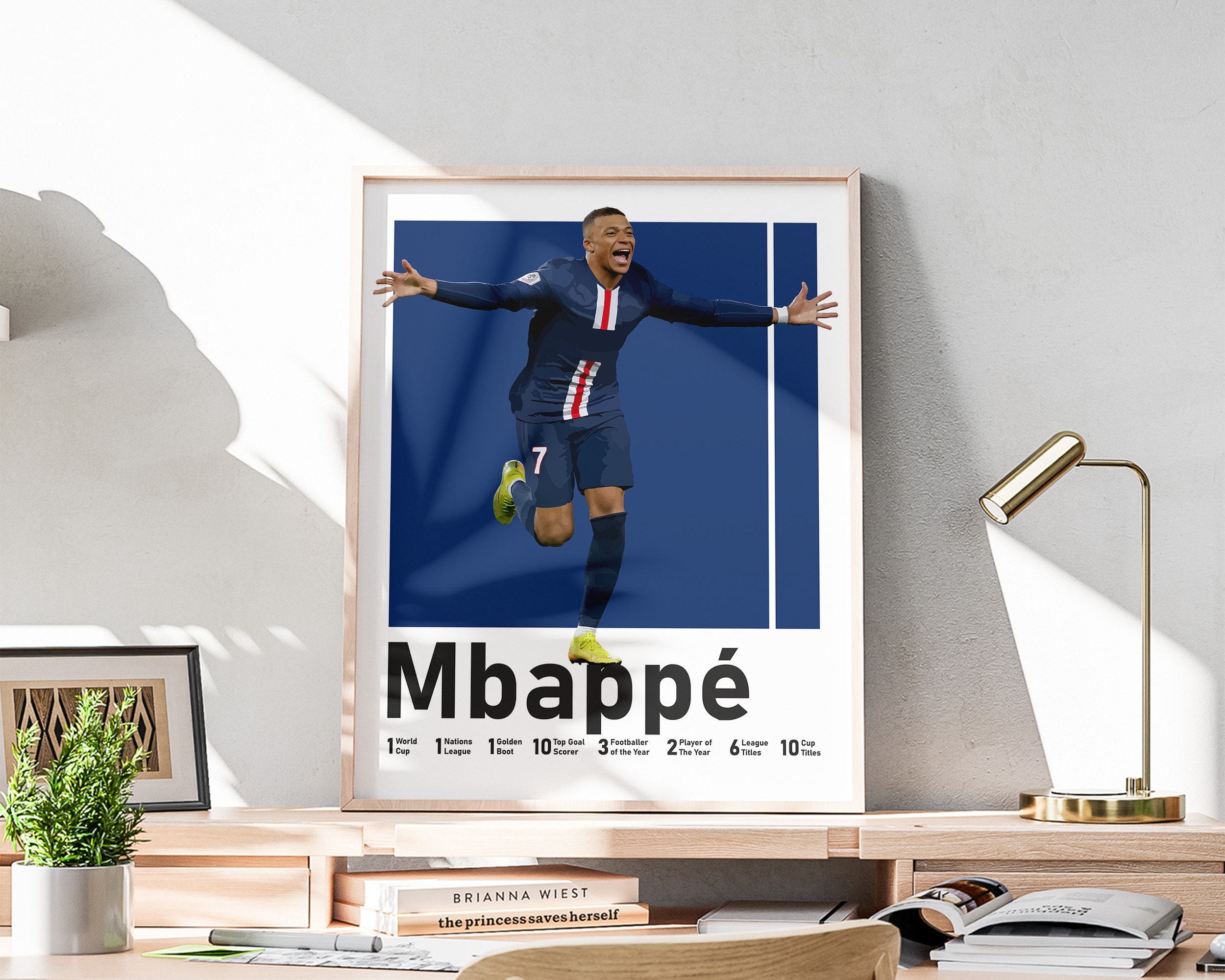 Printable Kylian Mbappe Poster, French Soccer Star, Boys Room Wall Art ...