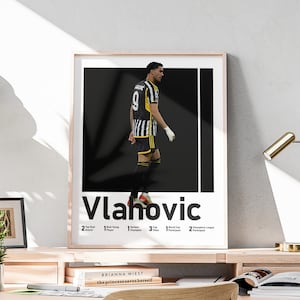 Printable Dusan Vlahovic Poster, Serbian Soccer Striker, Vlahovic Wall ...