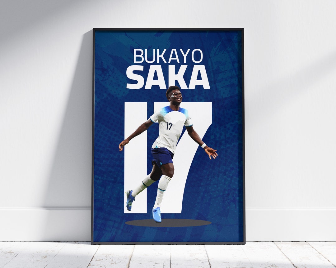 Digital Football Print, Bukayo Saka Poster, Soccer Gift for Boyfriend ...