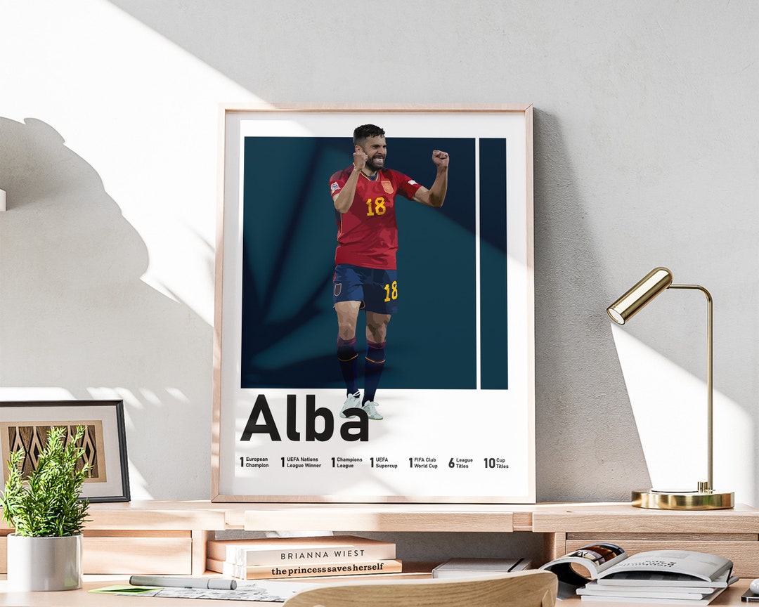 Printable Jordi Alba Poster, Spanish Defender, Alba Wall Art, Teen Room ...