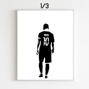 Set of 6 Digital Prints, Messi and Ronaldo Black and White Posters ...