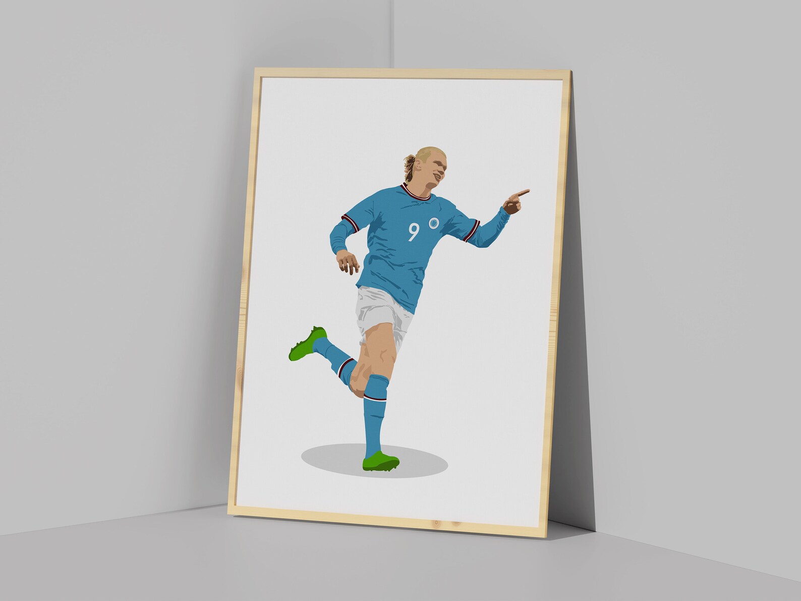 Football Printable, Erling Haaland Hand Drawn Poster, Soccer ...