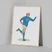 Football Printable, Erling Haaland Hand Drawn Poster, Soccer ...