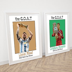 Printable Messi and Ronaldo GOAT Posters Football - Etsy