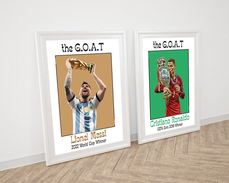 Printable Messi and Ronaldo GOAT Posters Football - Etsy