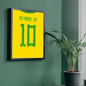 Printable Neymar Junior Jersey Art, Soccer Prints - Etsy