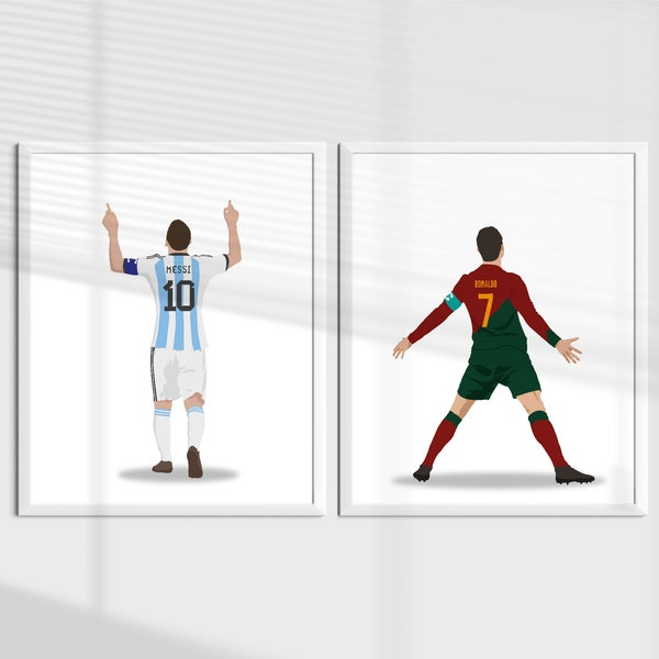 Messi Ronaldo Wall Print - Etsy