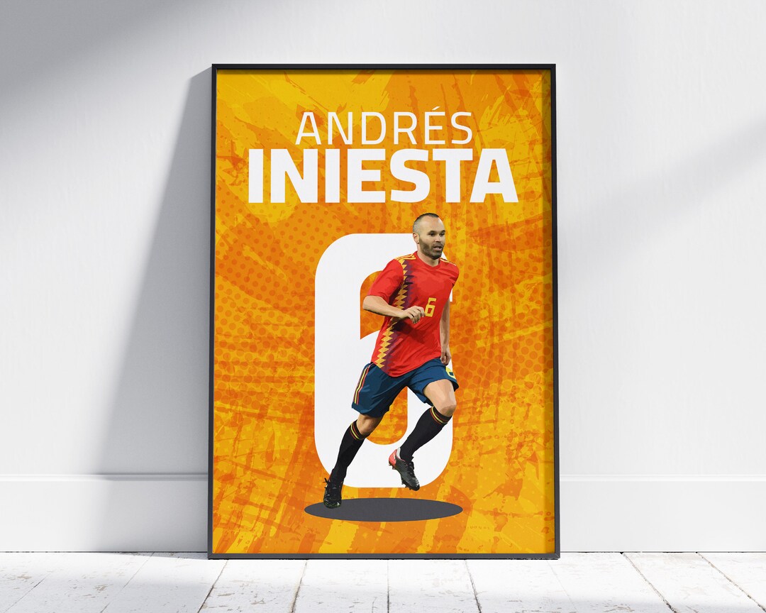 Unforgettable Spanish Soccer Legend, Andres Iniesta Poster, Minimalist ...