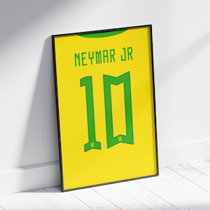 Printable Neymar Junior Jersey Art, Soccer Prints - Etsy