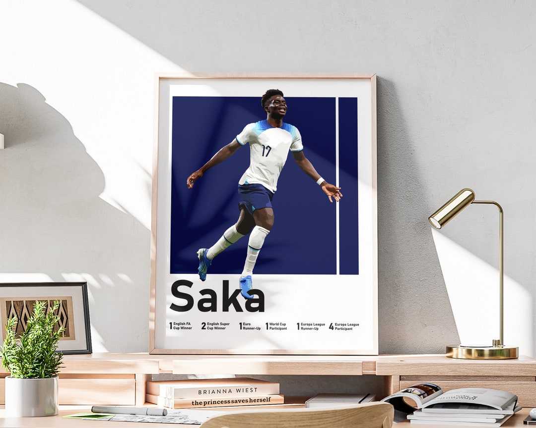 Boys Room Decor, Printable Bukayo Saka Poster, Football Print, English ...