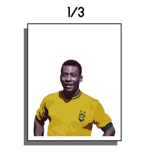 Football Legend Pele Printable Prints Set, Bundle of 3 Posters - Etsy