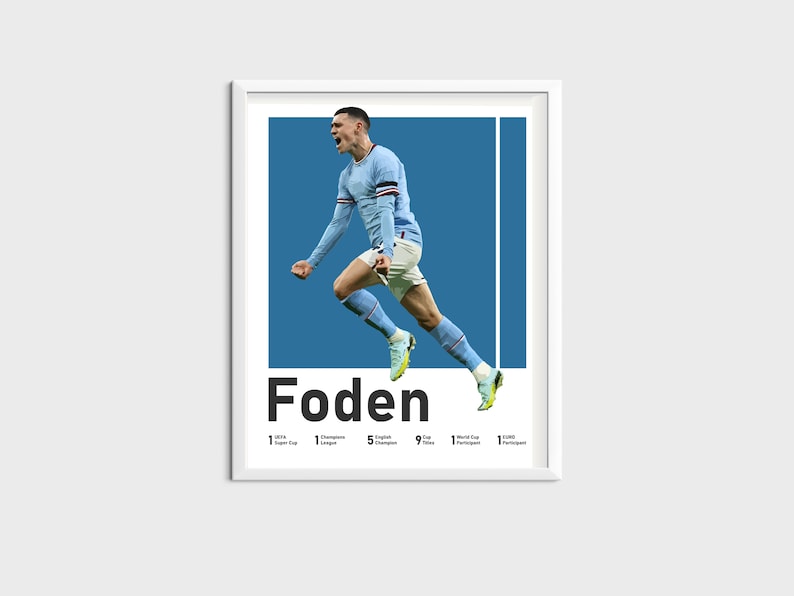 Phil Foden Soccer Poster, English Football Midfielder (digital Download ...