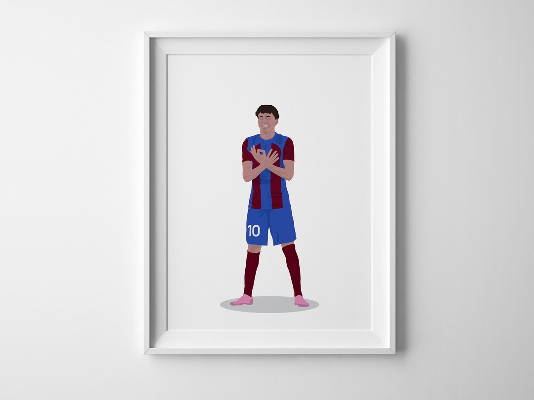 Lamine Yamal Hand-drawn Soccer Poster: Spanish Football Star (digital ...