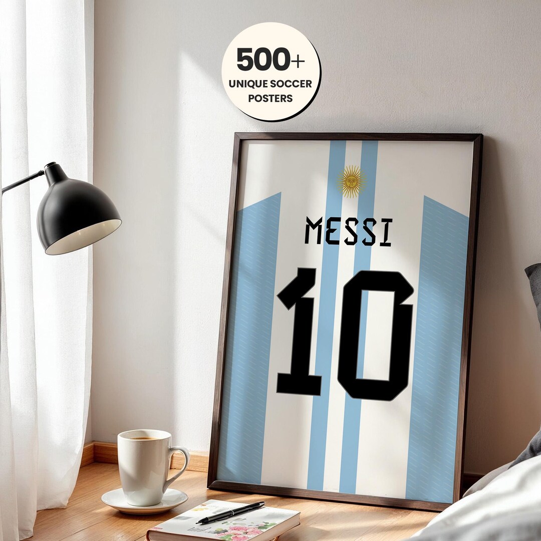 Printable Messi Jersey Poster, Number 10 Wall Art, Argentina Colors ...