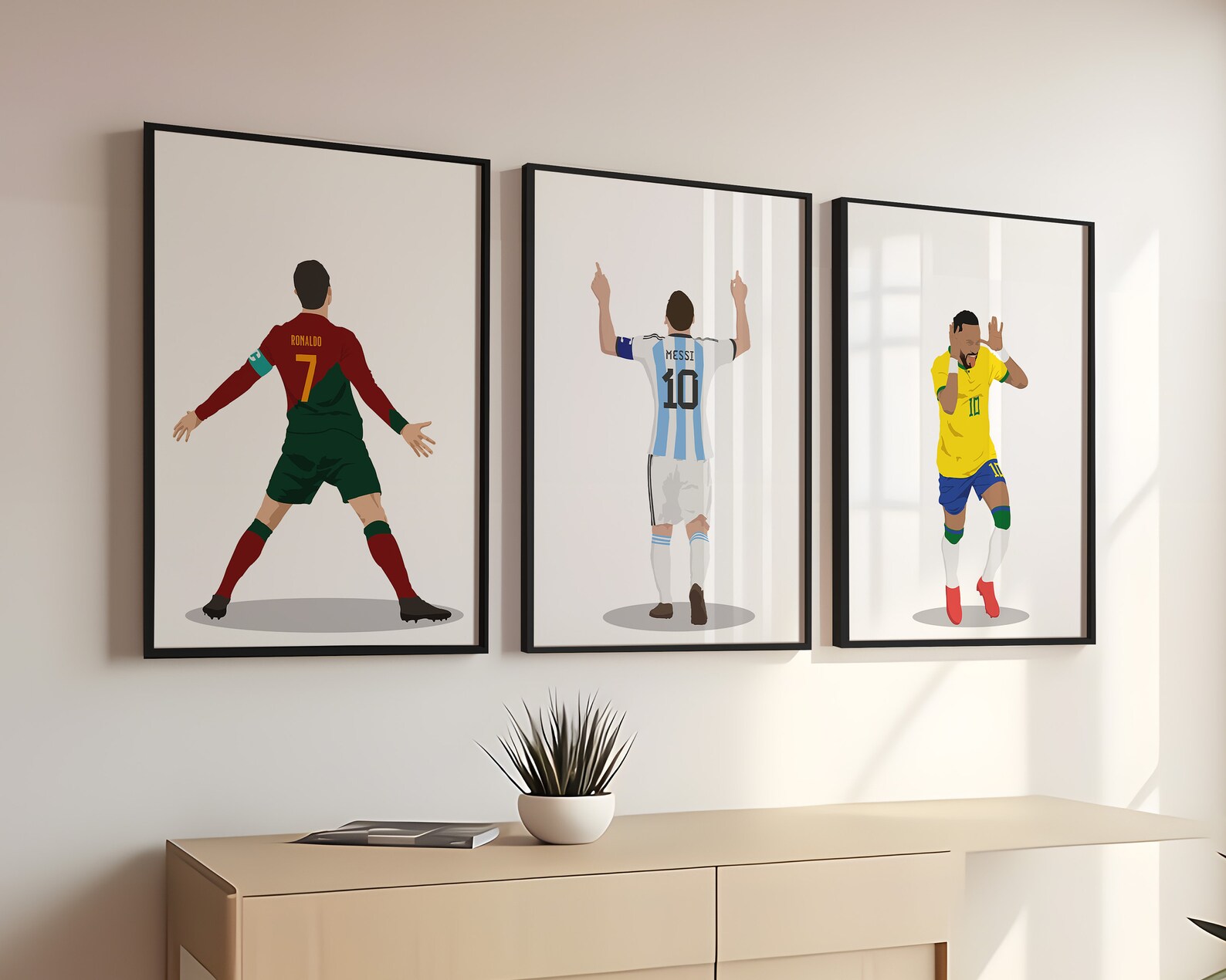 Football Players Art Prints, Soccer Star Drawings Bundle (PDF & JPG) - Etsy