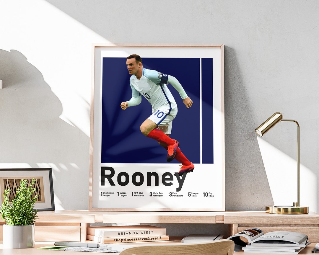 Printable Wayne Rooney Poster, English Soccer Forward, Football Print ...