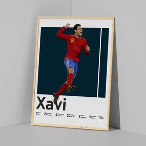 2 Spanish Soccer Legends, Xavi and Iniesta Poster Bundle, Printable ...