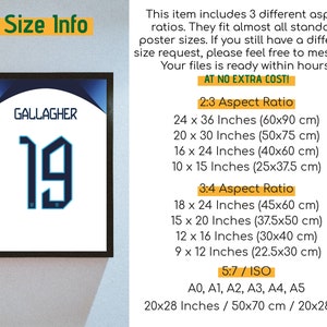 Printable Conor Gallagher Shirt, Football Themed Poster, Soccer Wall ...
