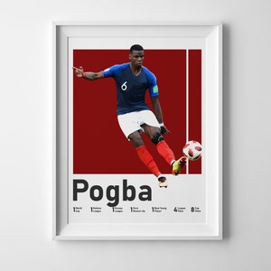 Printable Paul Pogba Poster, French Midfielder, Pogba Wall Art, Soccer ...