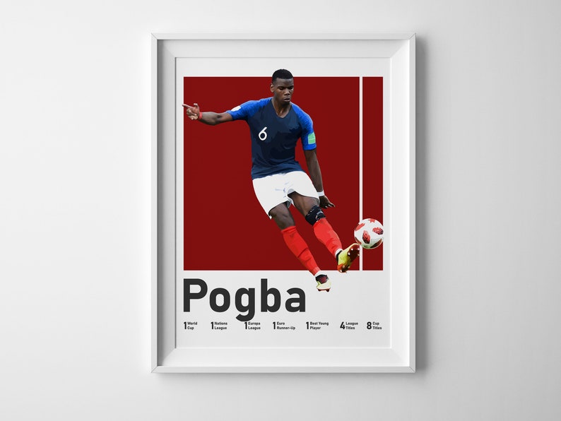 Printable Paul Pogba Poster, French Midfielder, Pogba Wall Art, Soccer ...