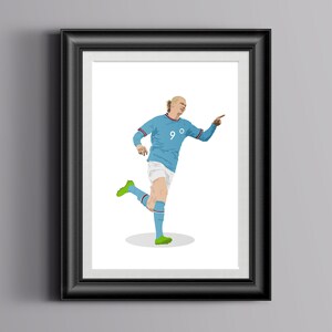 Football Printable, Erling Haaland Hand Drawn Poster, Soccer ...