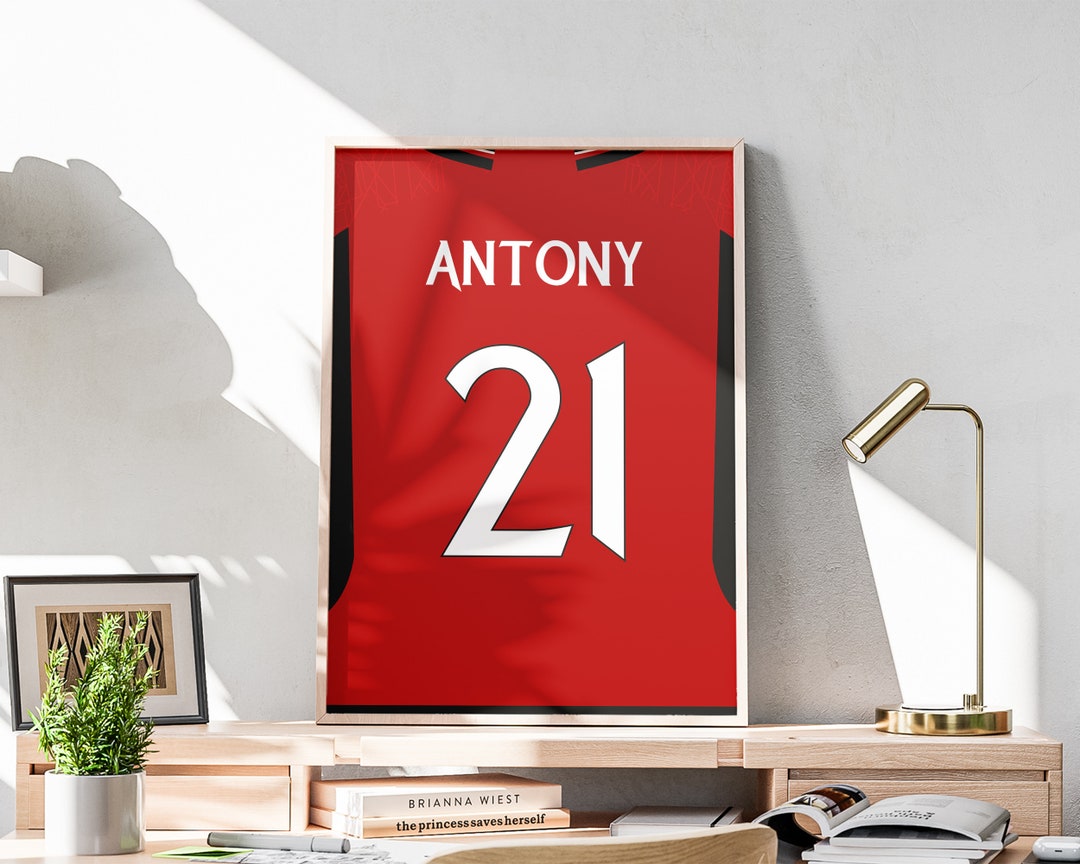 Printable Antony Jersey, Soccer Wall Poster, Antony Shirt Print, 2023 ...