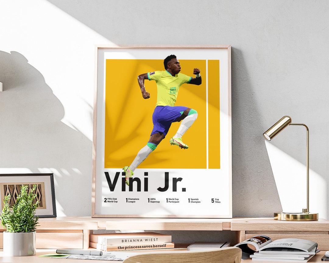 Printable Vinicius Junior Poster, Brazilian Winger, Soccer Print, Vini ...