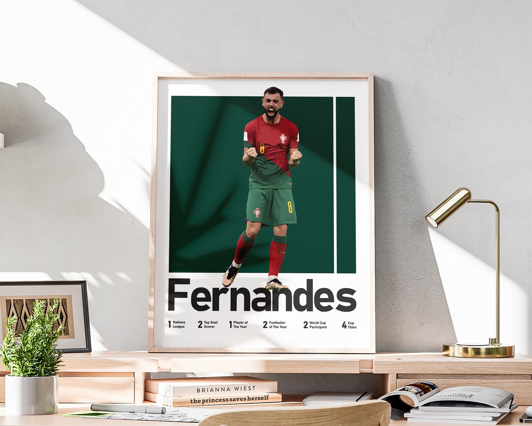 Printable Bruno Fernandes Poster, Portugal Soccer Print, Man Cave Decor ...