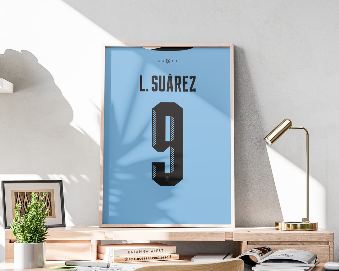 Uruguayan Soccer Legend, Luis Suarez Jersey Print, Printable Soccer Art ...