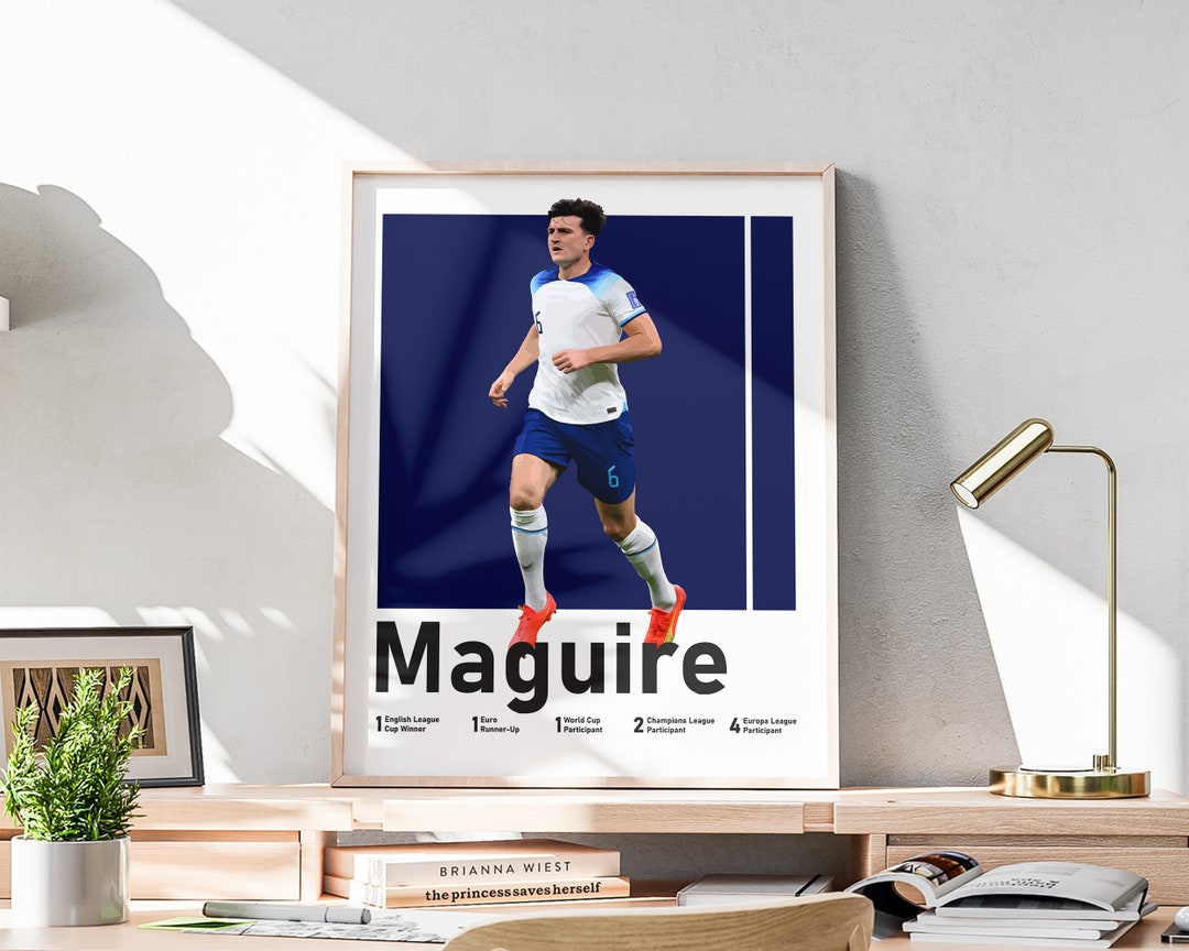 Printable Harry Maguire Poster, Football Print, English Defender, Boys ...