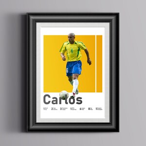 Printable Roberto Carlos Poster, Football Prints, Brazilian Soccer ...