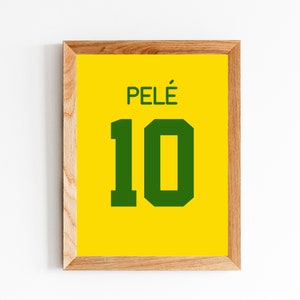 Printable Nascimento Pele Jersey Wall Art, Brasil Soccer Shirt Poster ...