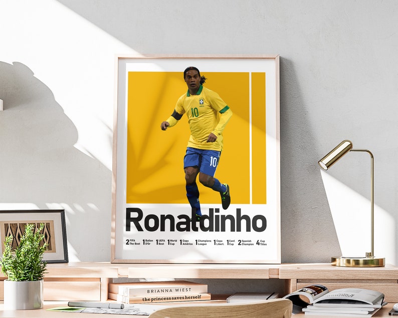 Ronaldinho Poster, Brazilian Football Legend Wall Art (printable) - Etsy