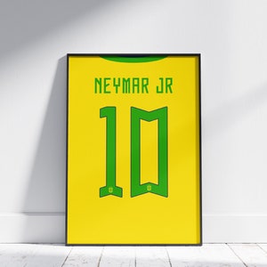 Printable Neymar Junior Jersey Art, Soccer Prints - Etsy