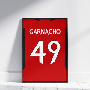 Printable Alejandro Garnacho Shirt, 2023-2024 Kit, Garnacho Jersey ...