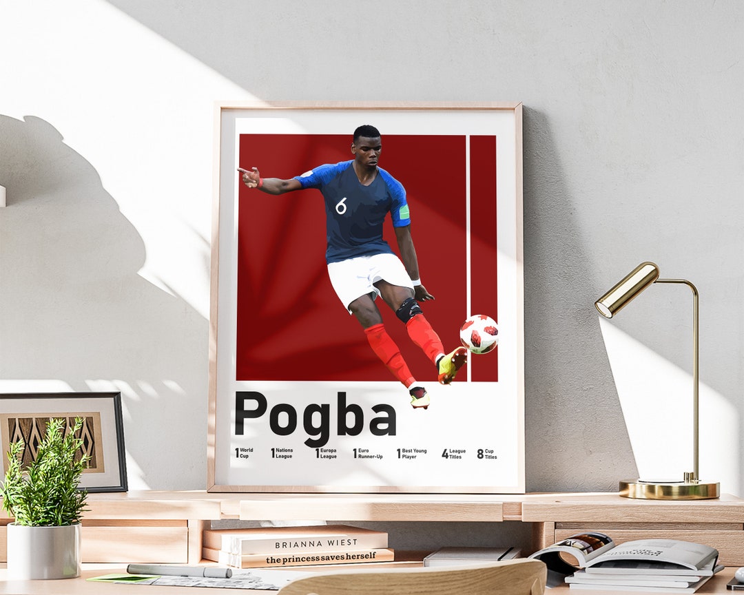 Printable Paul Pogba Poster, French Midfielder, Pogba Wall Art, Soccer ...