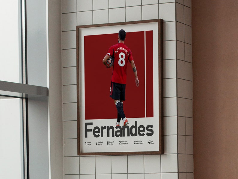Printable Bruno Fernandes Poster, Soccer Print, Portuguese Midfielder ...