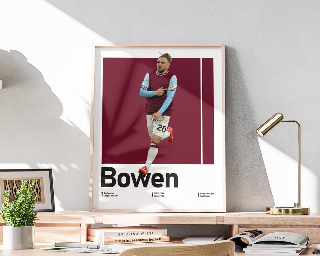 Jarrod Bowen Soccer Poster: English Winger Wall Art (digital Download ...