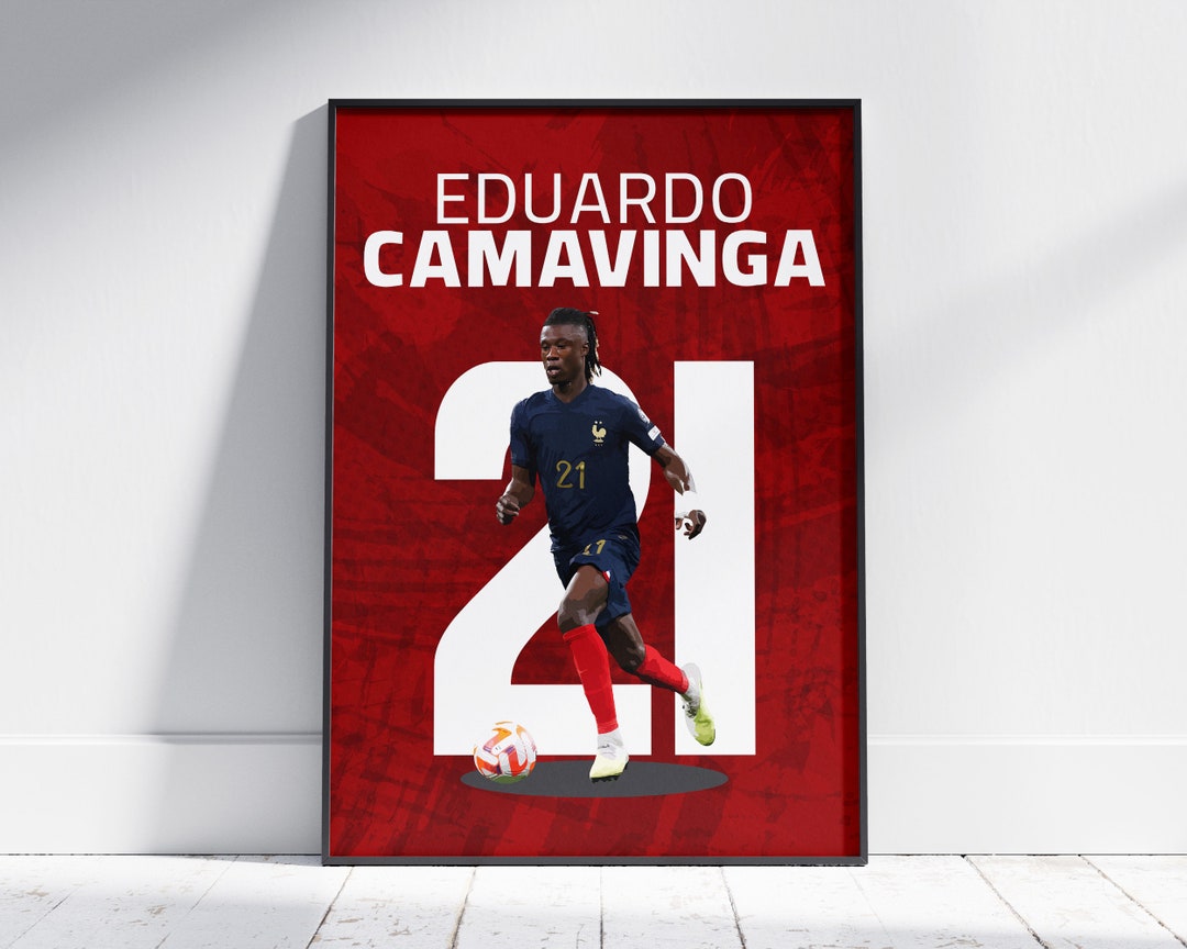 Young French Soccer Star, Eduardo Camavinga Poster, Gifts for Camavinga ...