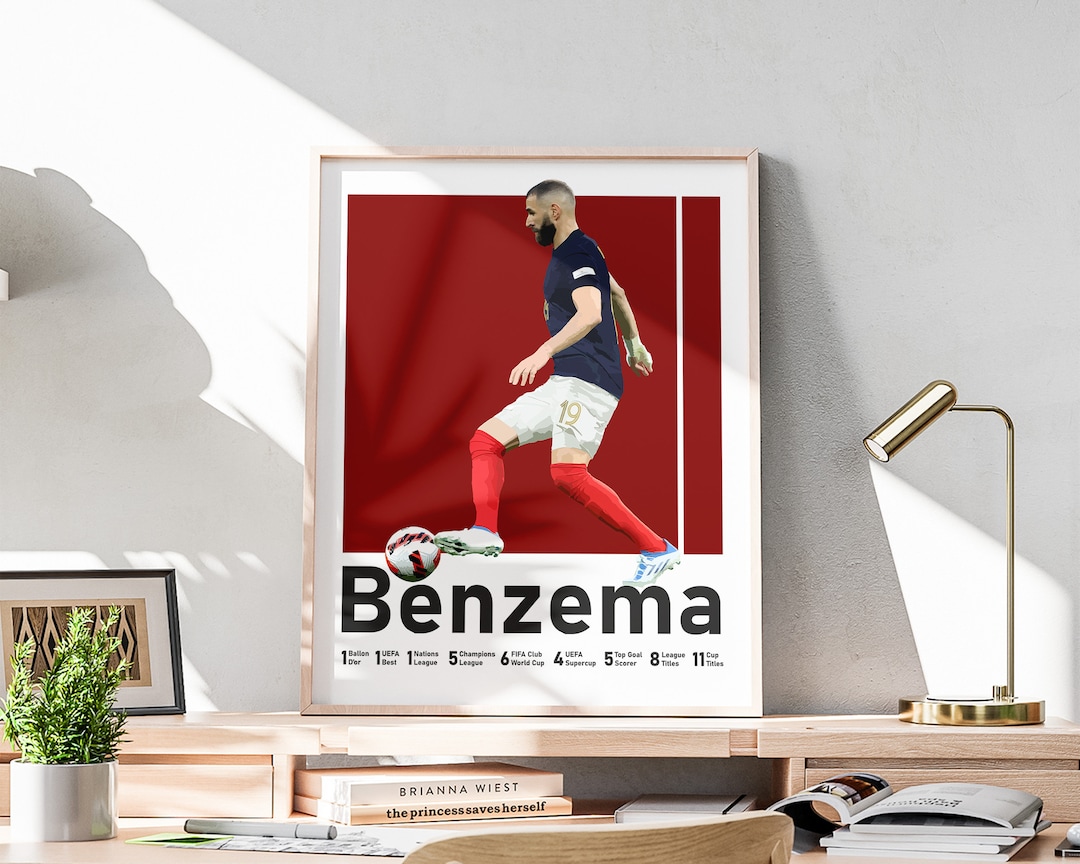 Printable Karim Benzema Poster, French Soccer Star, Benzema Wall Art ...
