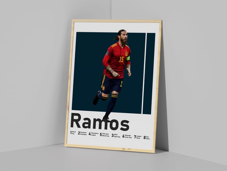 Printable Sergio Ramos Poster, Man Cave Decoration, Ramos Lovers Gift ...