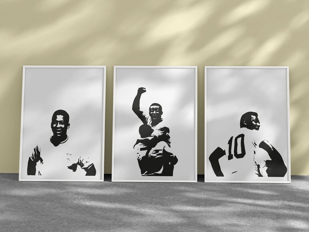 Football Legend Pele Printable Prints Set, Bundle of 3 Posters - Etsy