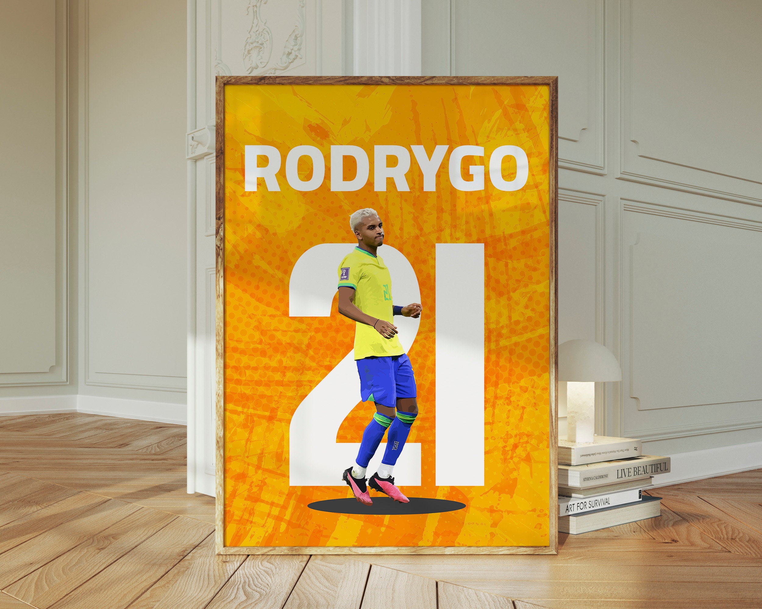 Rodrygo Poster, Printable Soccer Decoration, Brazilian National ...