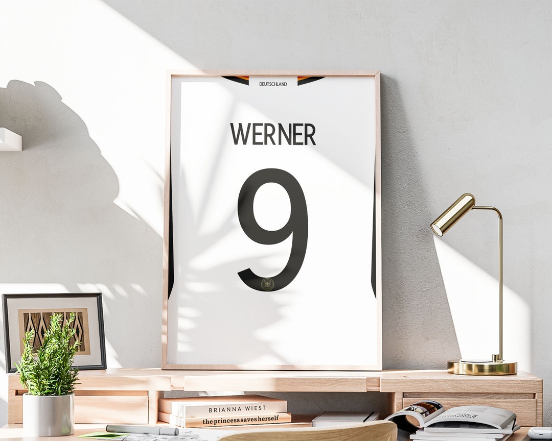 Printable Timo Werner Jersey, Boys Room Wall Art, Soccer Shirt Print ...